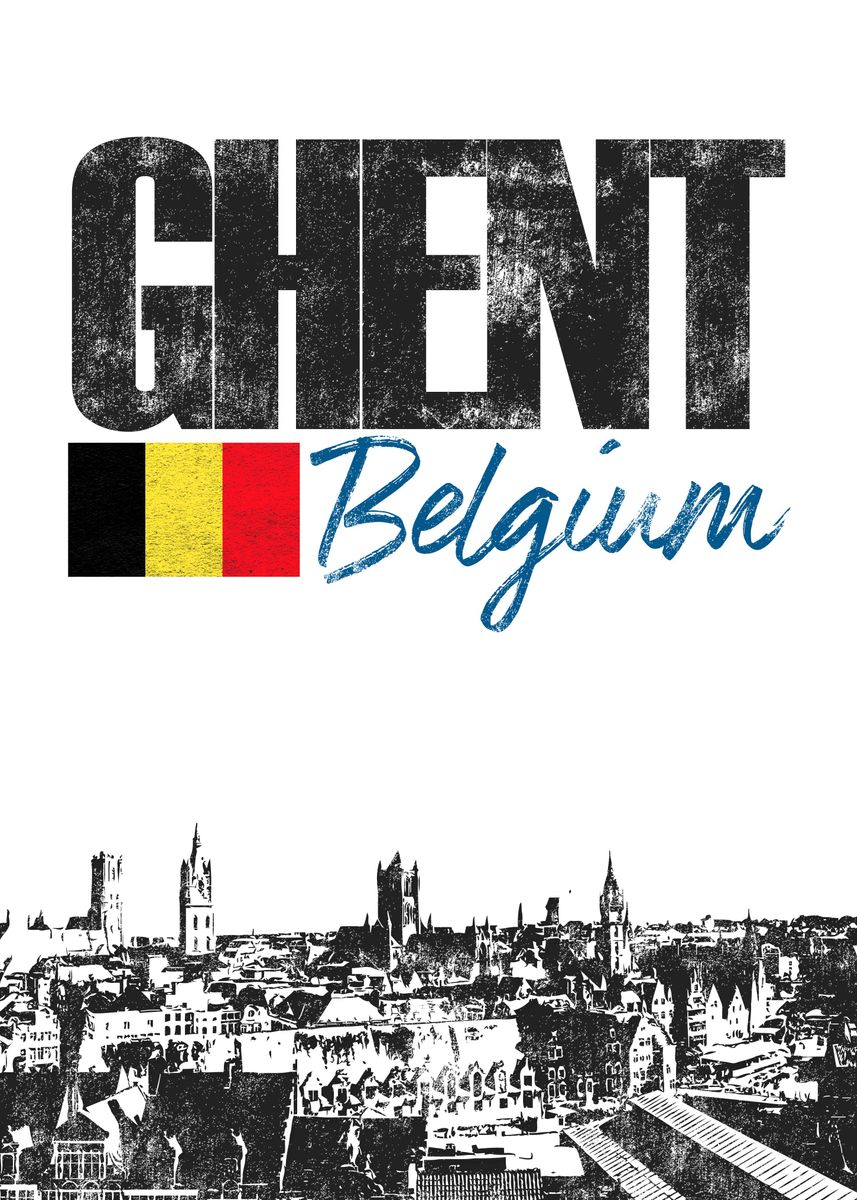 'Ghent' Poster, picture, metal print, paint by Printed Artings | Displate