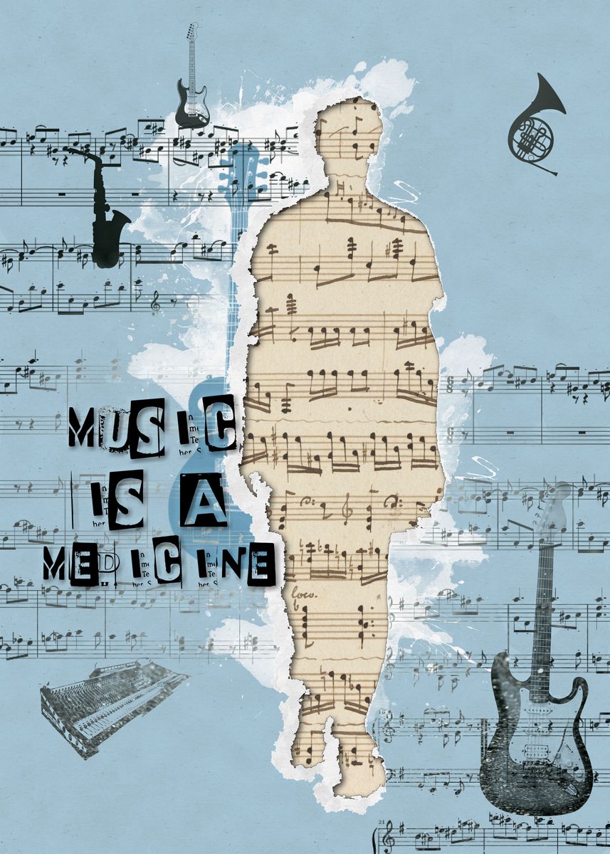 'Music is a medicine' Poster, picture, metal print, paint by JBJart ...