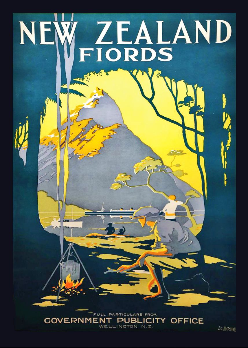 'New Zealand fiords' Poster, picture, metal print, paint by Long Shot ...