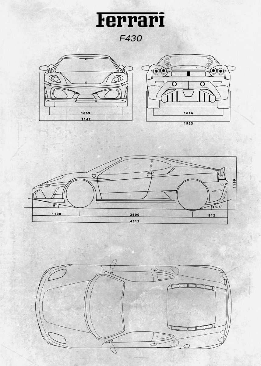 'No072 Ferrari F430' Poster, picture, metal print, paint by Xavier ...