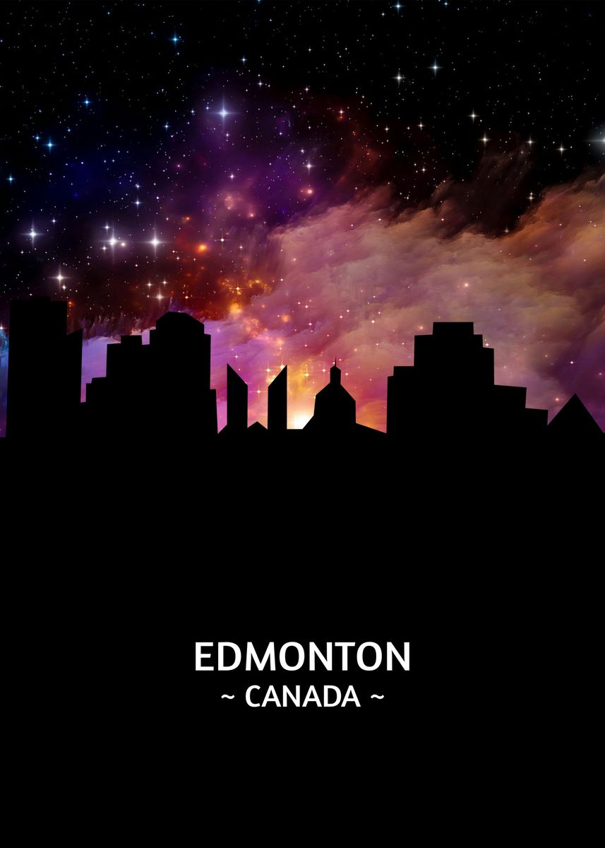 'Edmonton Canada Skyline ' Poster, picture, metal print, paint by ...