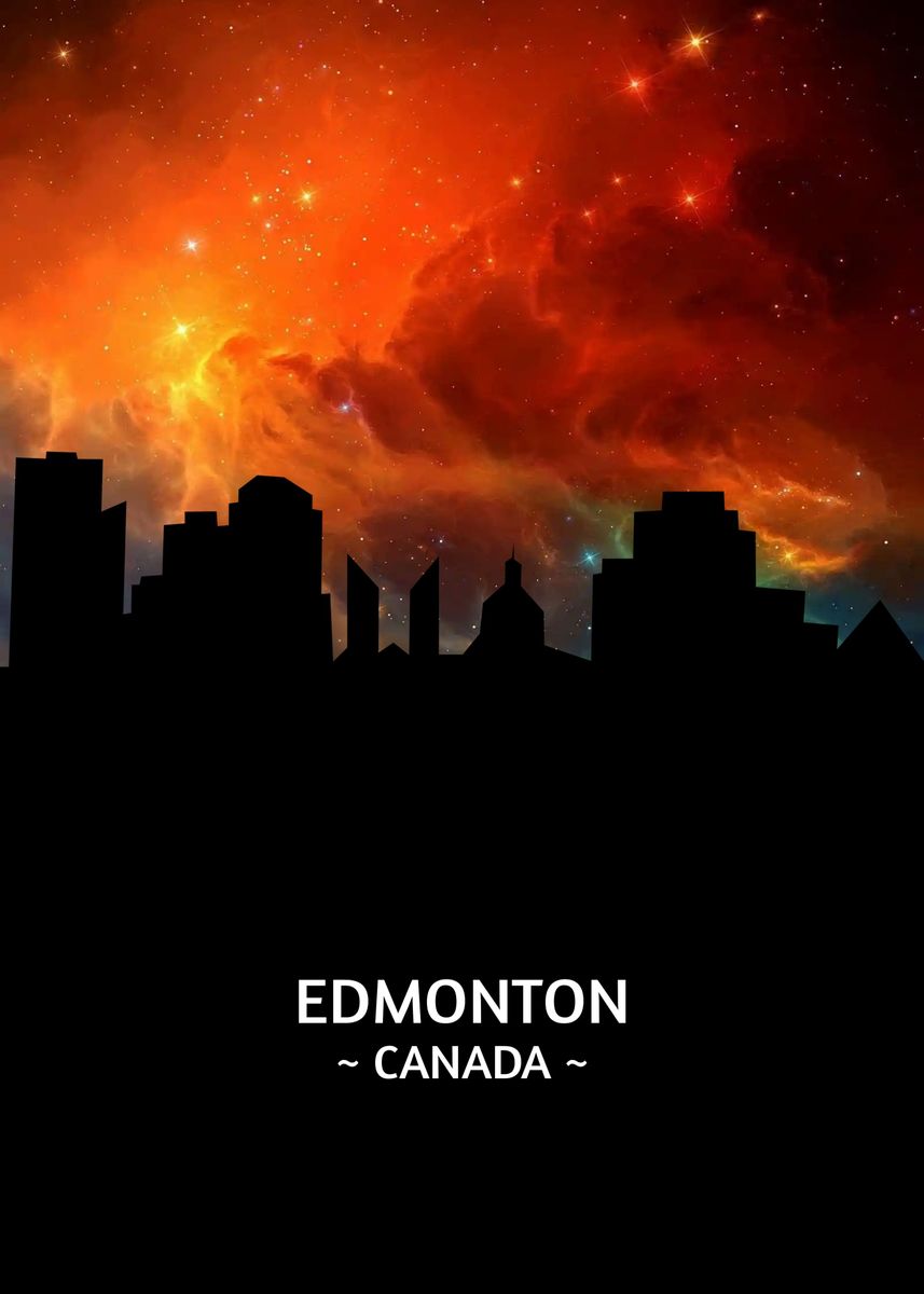 'Edmonton Canada Skyline ' Poster, picture, metal print, paint by ...