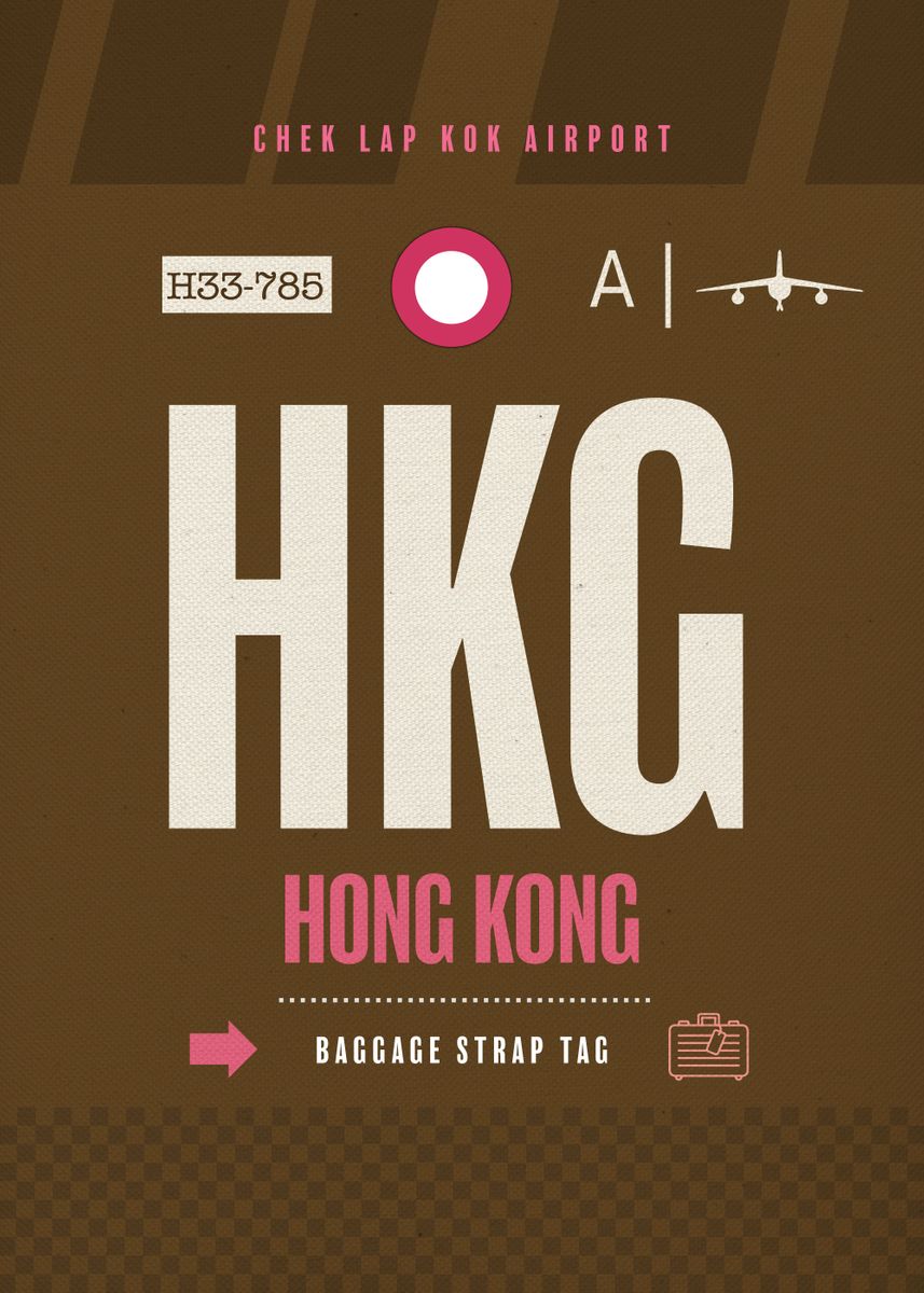 'Hong Kong HKG Airport Code' Poster, picture, metal print, paint by ...