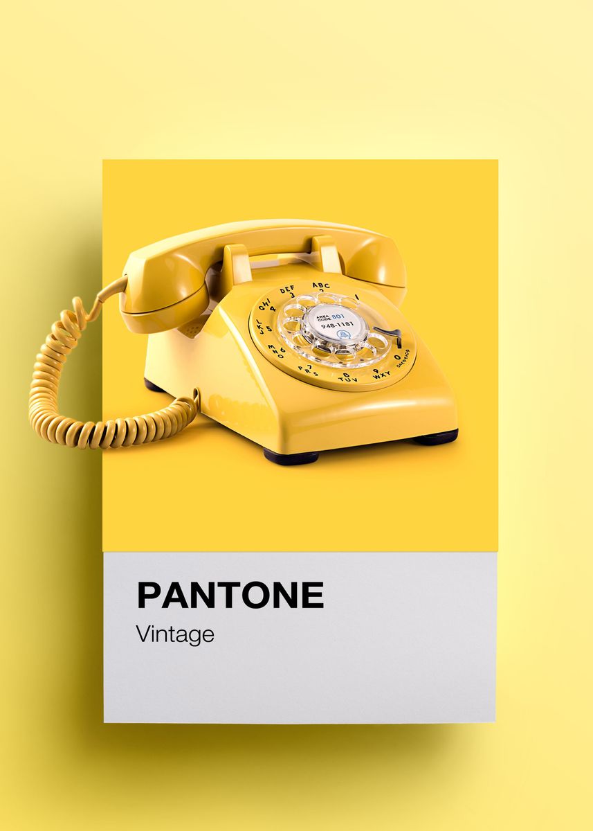 'Pantone vintage phone ' Poster, picture, metal print, paint by Nelva ...