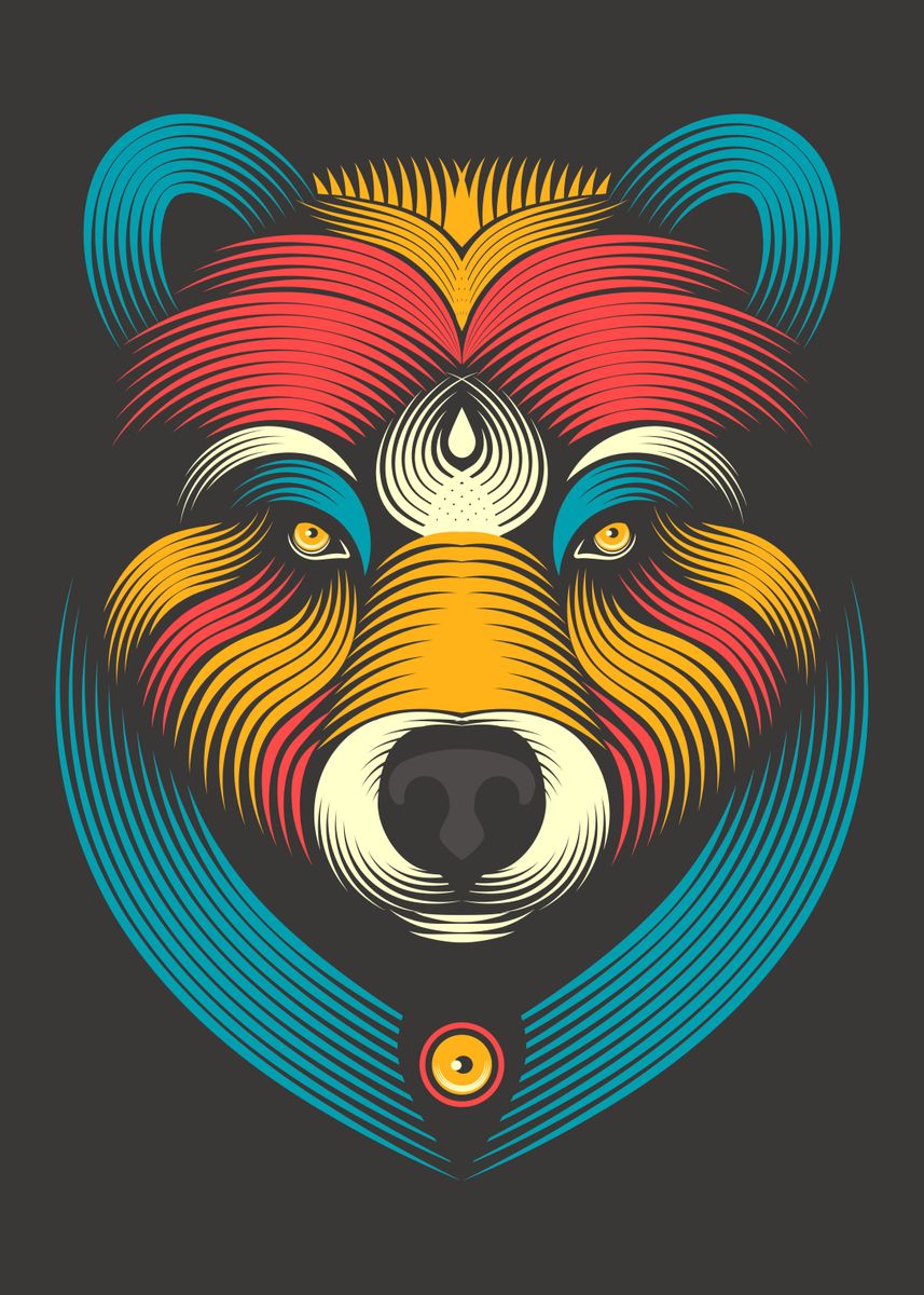 'Bear Soul ' Poster, picture, metal print, paint by PAgata | Displate