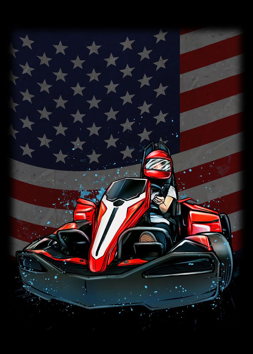 'Go Kart Racing ' Poster by Wonderful Dream Picture | Displate