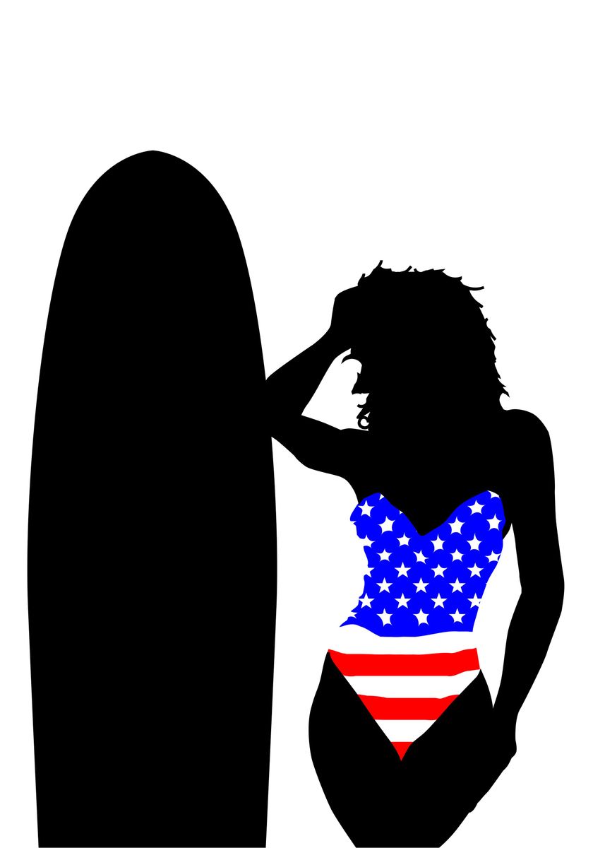 'Stars and Stripes Swimsuit' Poster, picture, metal print, paint by ...