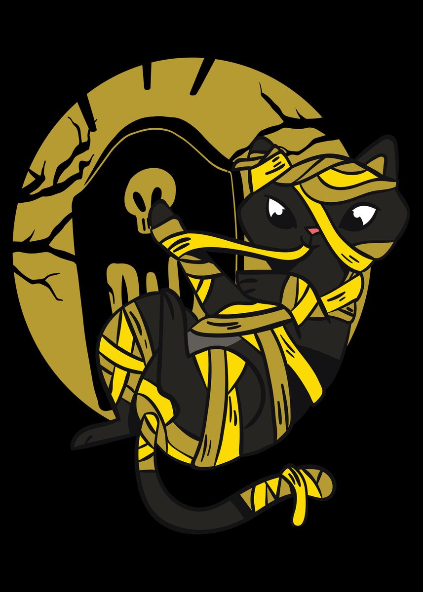 'Mummy Cat ' Poster, picture, metal print, paint by Wonderful Dream ...