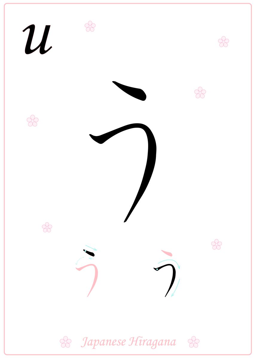'Japanese Hiragana U white' Poster by CreateYourOwnStory | Displate