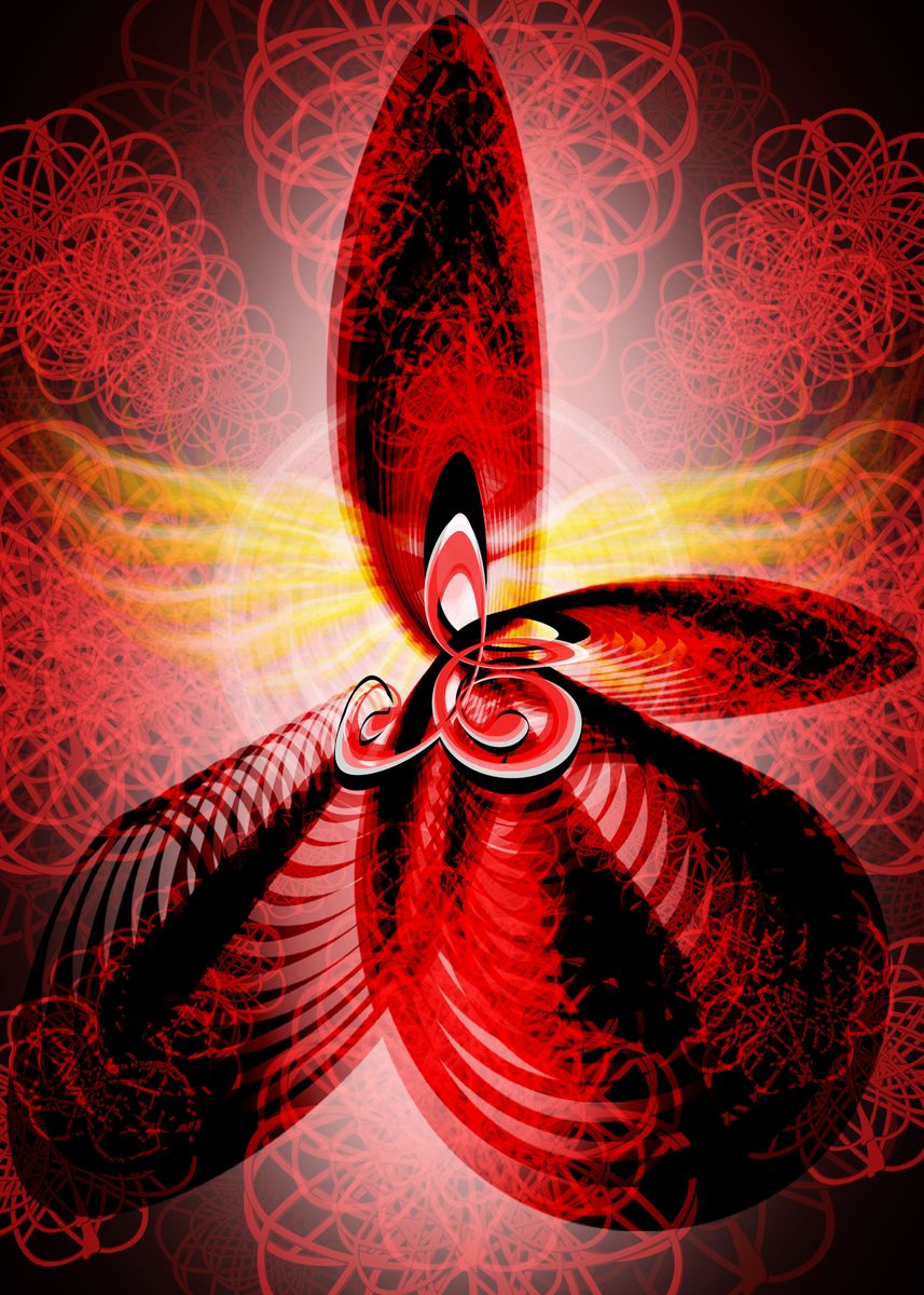 'Red Pow' Poster, picture, metal print, paint by Teodora Oniceanu ...