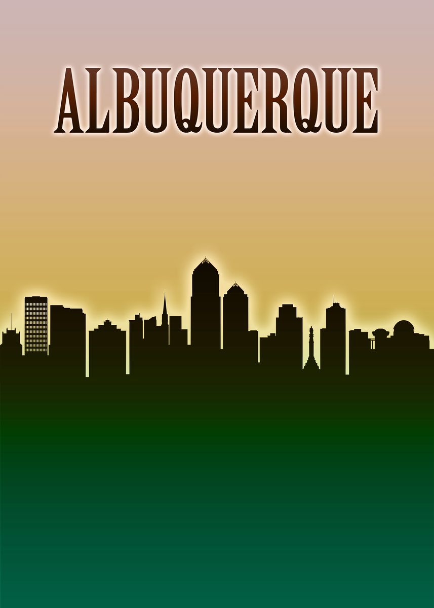 'Albuquerque Skyline' Poster, picture, metal print, paint by Towseef ...