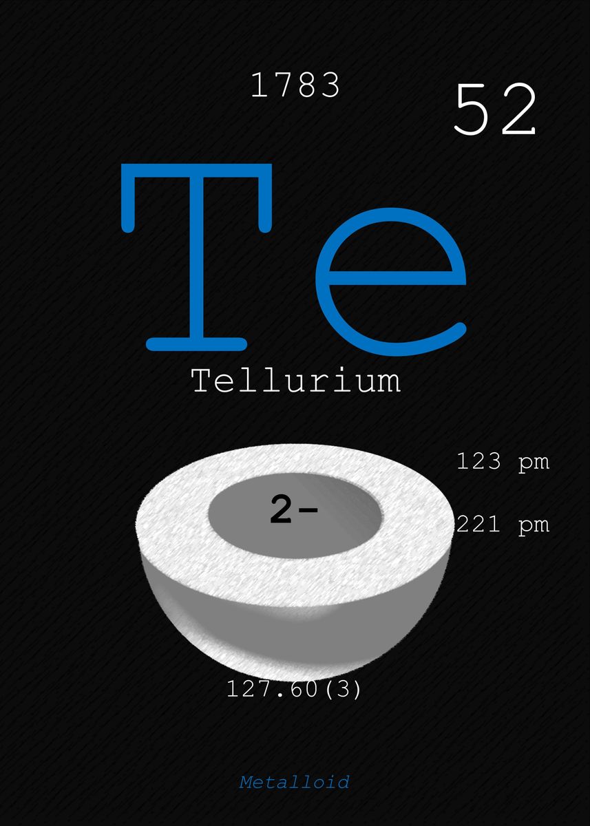 'Tellurium' Poster, picture, metal print, paint by ChemECool | Displate