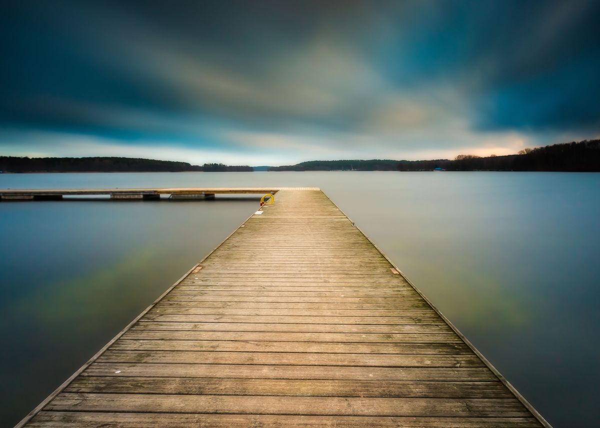 'Lake Landscape With Jetty ' Poster by Stunning Wallpapers | Displate