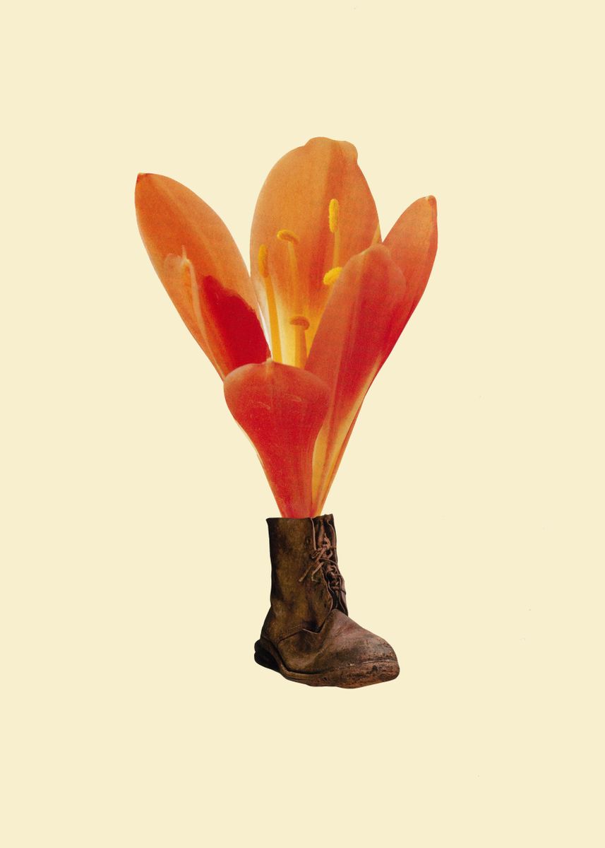 'Lily Boot' Poster, picture, metal print, paint by Kertasiun | Displate