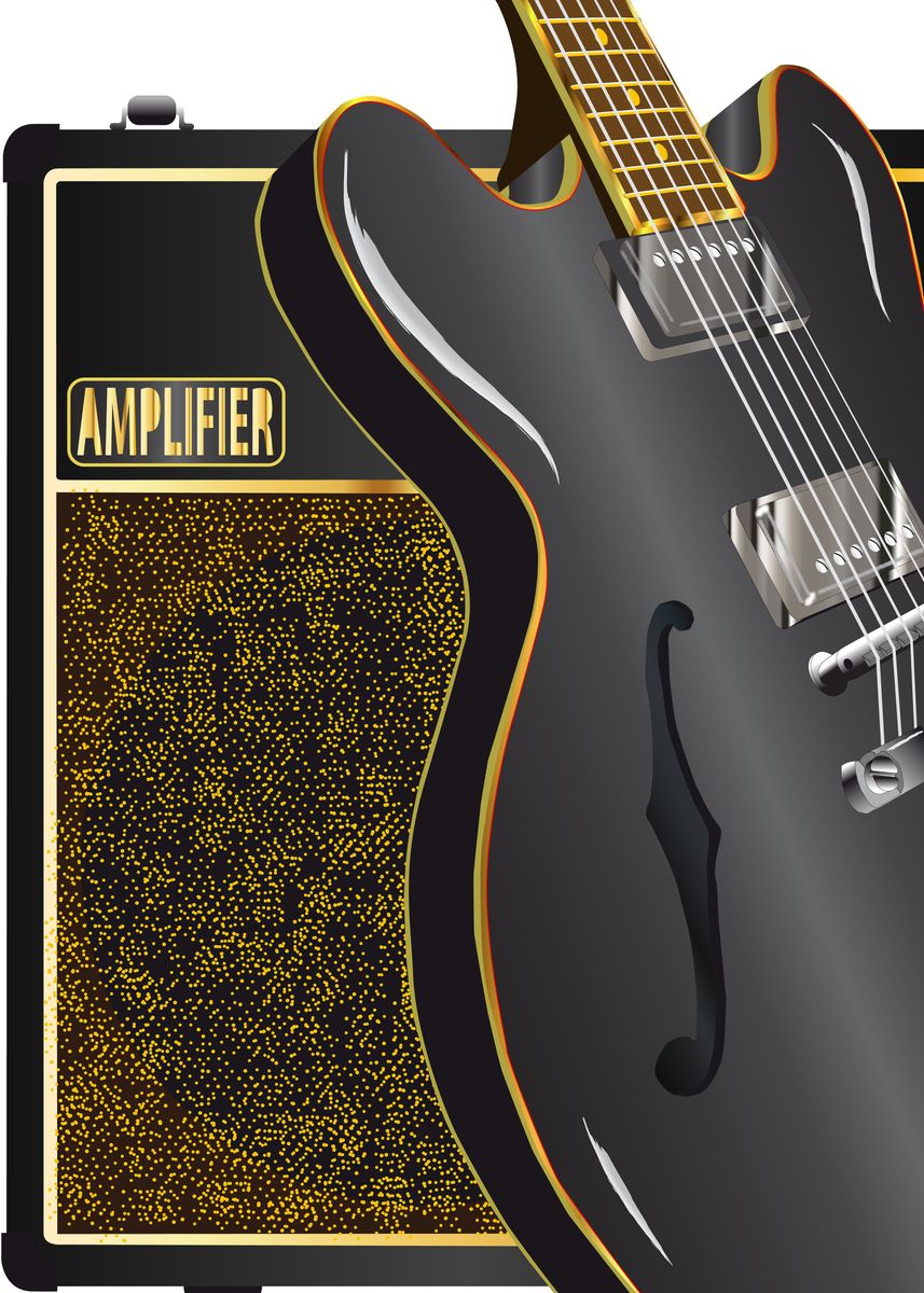 'Black Semi And Amplifier' Poster, picture, metal print, paint by ...