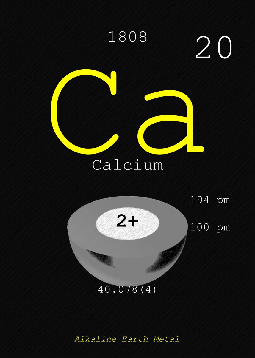 'Calcium' Poster, picture, metal print, paint by ChemECool | Displate
