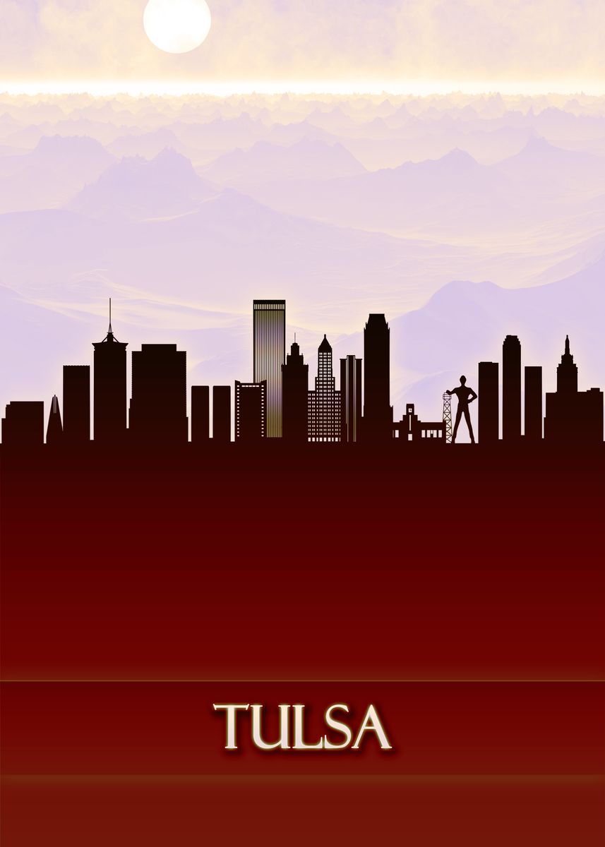 'Tulsa City Skyline' Poster, picture, metal print, paint by Towseef Dar ...