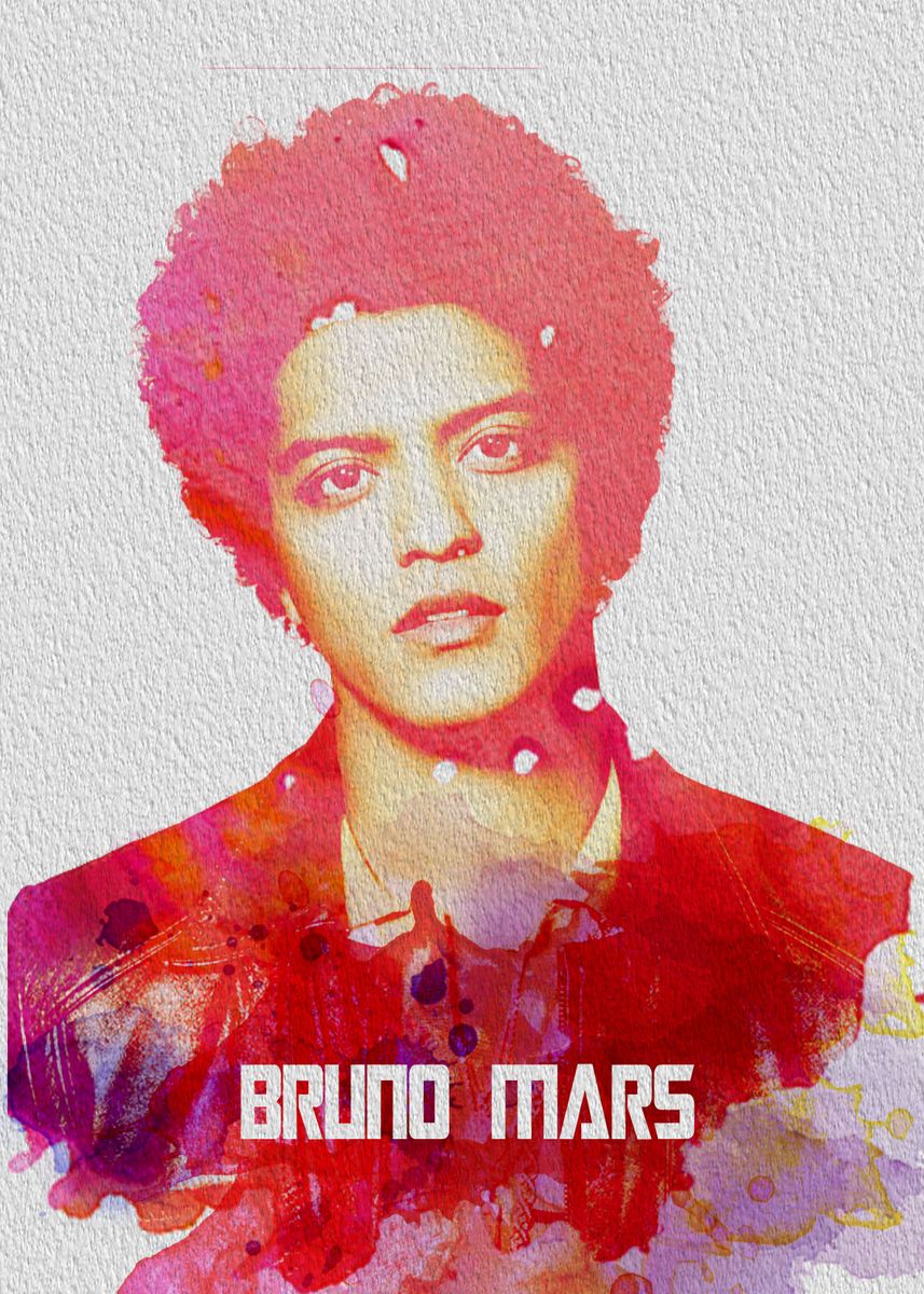 'Bruno Mars 1' Poster, picture, metal print, paint by Ignite Colour ...