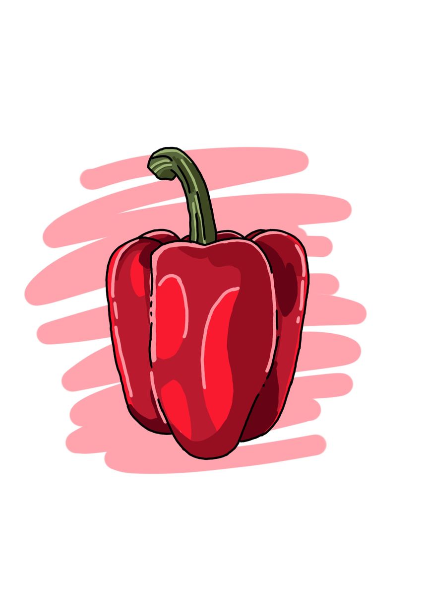 'Red Paprika' Poster, picture, metal print, paint by Barnawi Madjiani ...