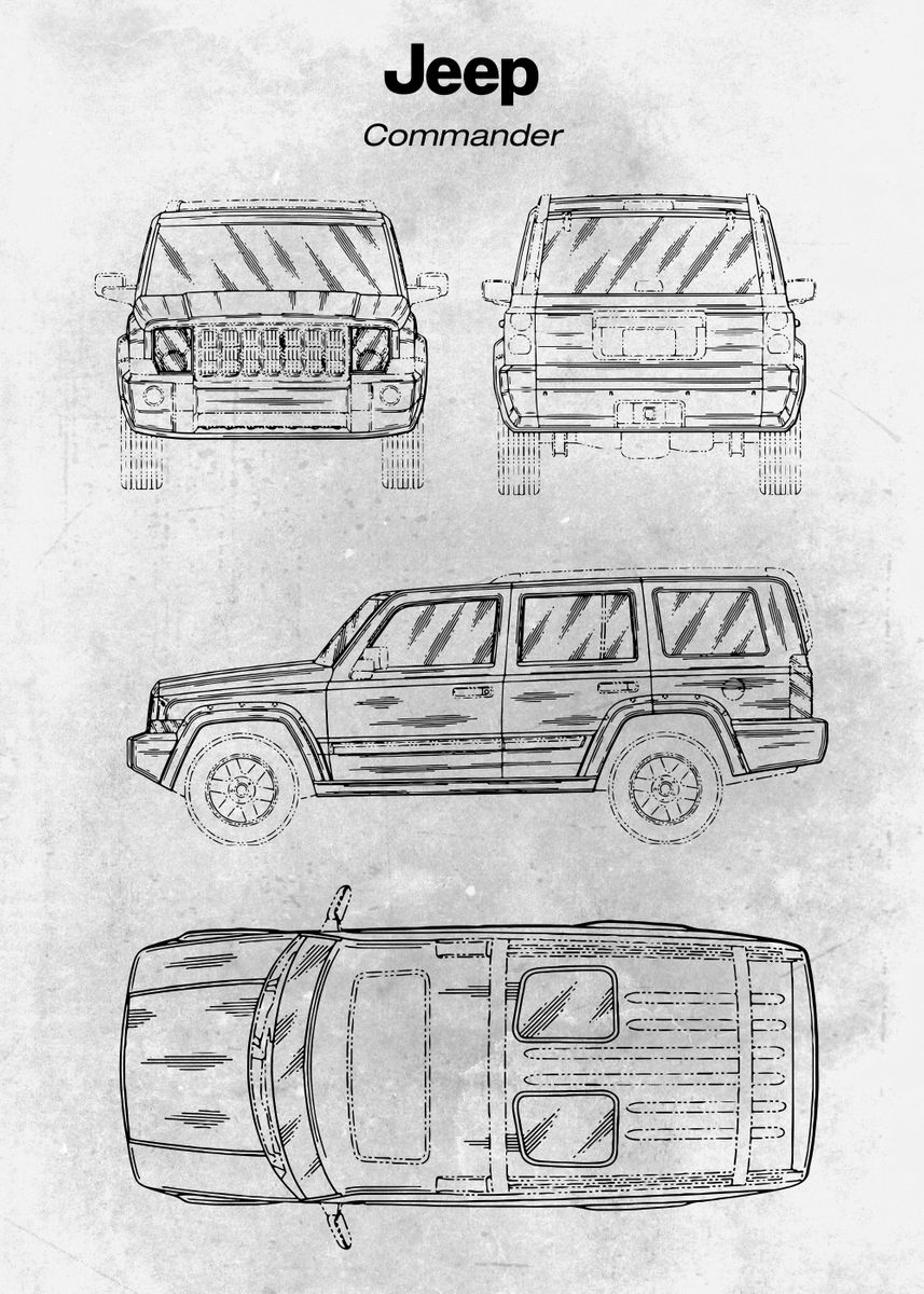 'No116 Jeep Commander' Poster, picture, metal print, paint by Xavier ...