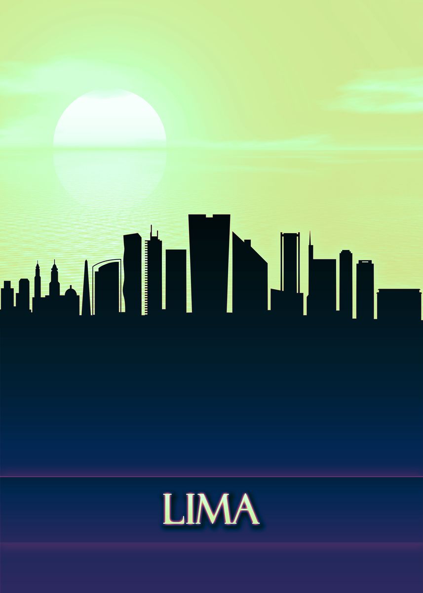 'Lima City Skyline' Poster, picture, metal print, paint by Towseef Dar ...