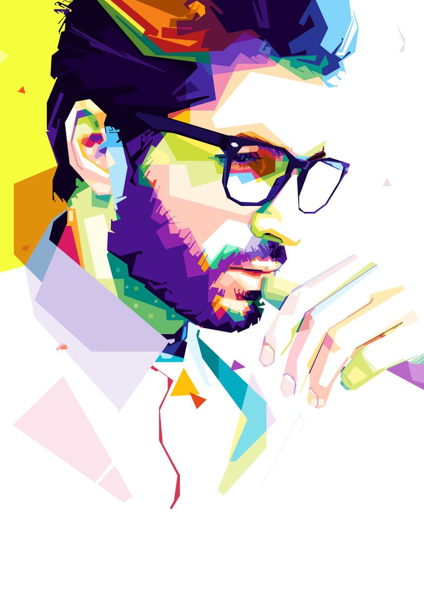 'Eyeglasses with men ' Poster, picture, metal print, paint by ...