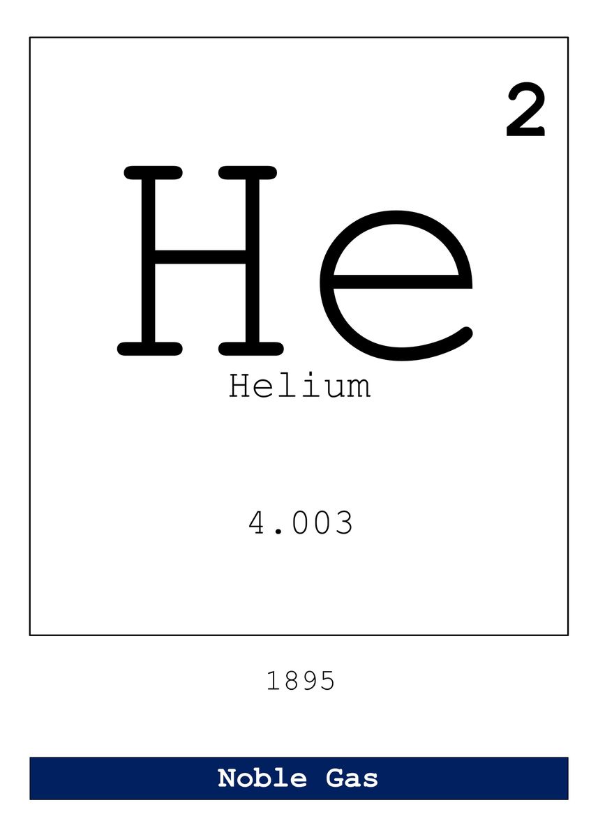 'Helium' Poster, picture, metal print, paint by ChemECool | Displate