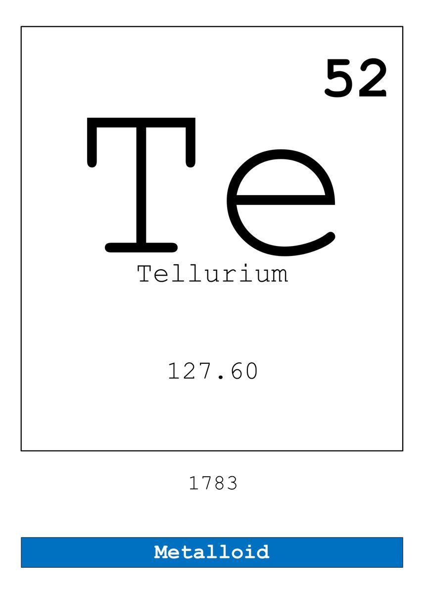 'Tellurium' Poster, picture, metal print, paint by ChemECool | Displate