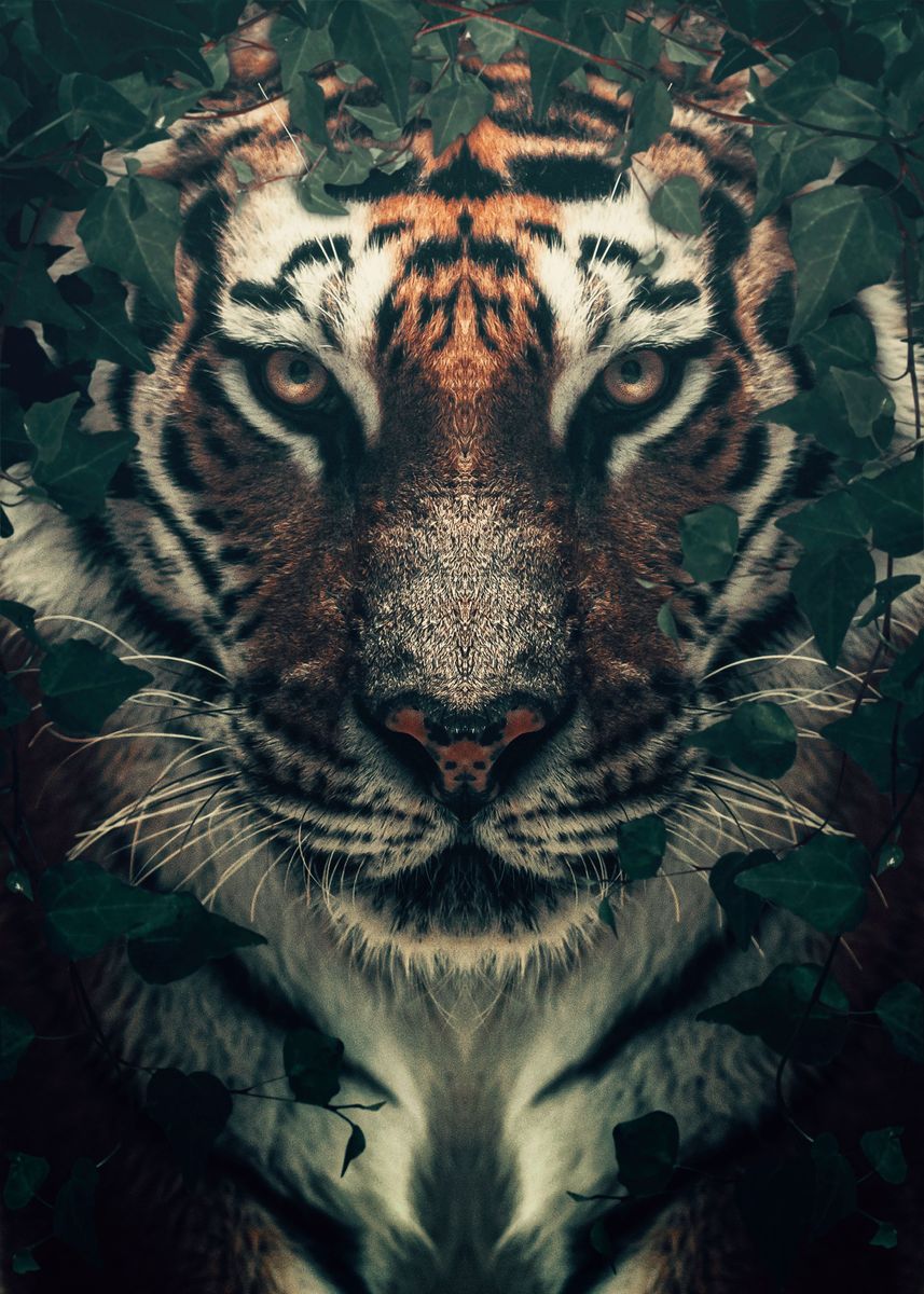 'Wild tiger face poster ' Poster, picture, metal print, paint by mk ...