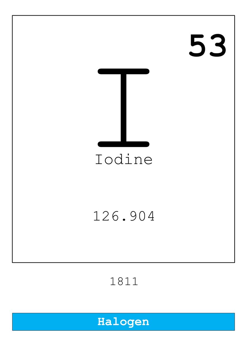 'Iodine' Poster by ChemECool | Displate