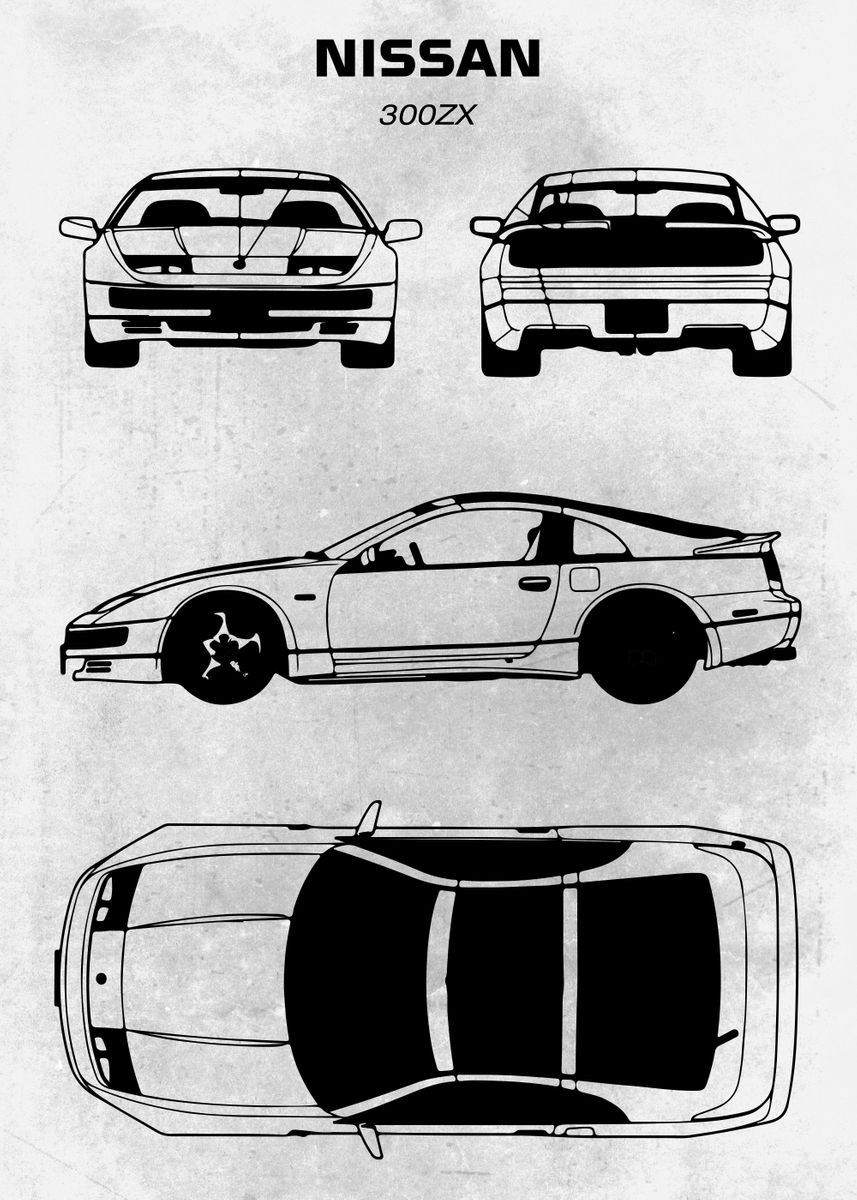 'No183 Nissan 300ZX' Poster, picture, metal print, paint by Xavier ...