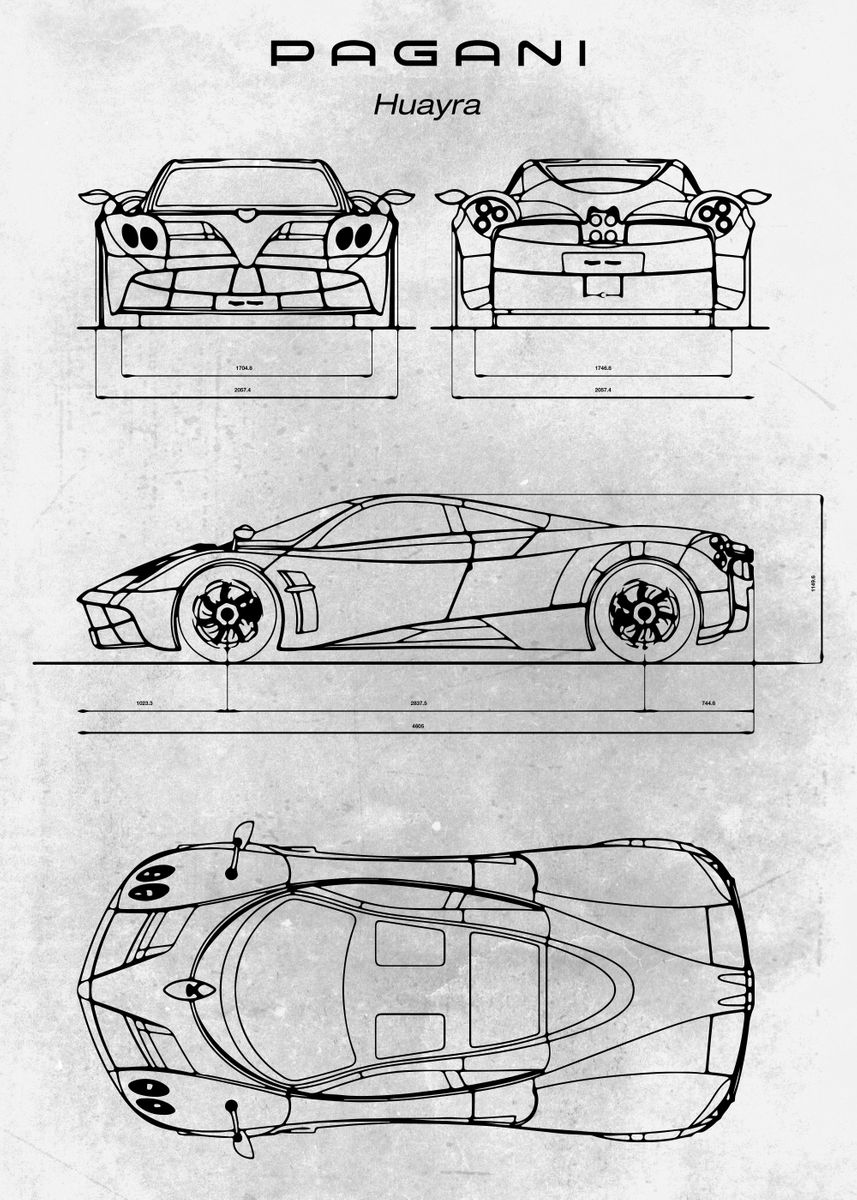 'No193 Pagani Huayra' Poster, picture, metal print, paint by Xavier ...