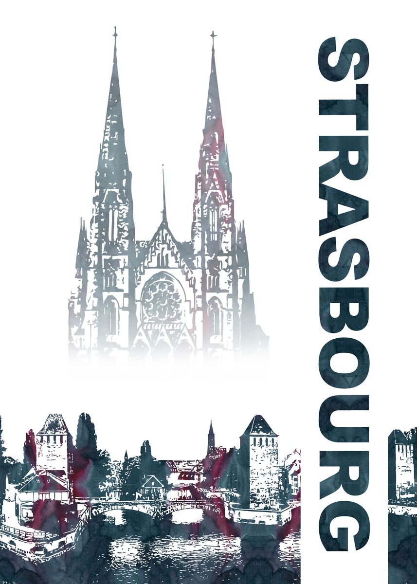 'Strasbourg' Poster, picture, metal print, paint by Printed Artings ...