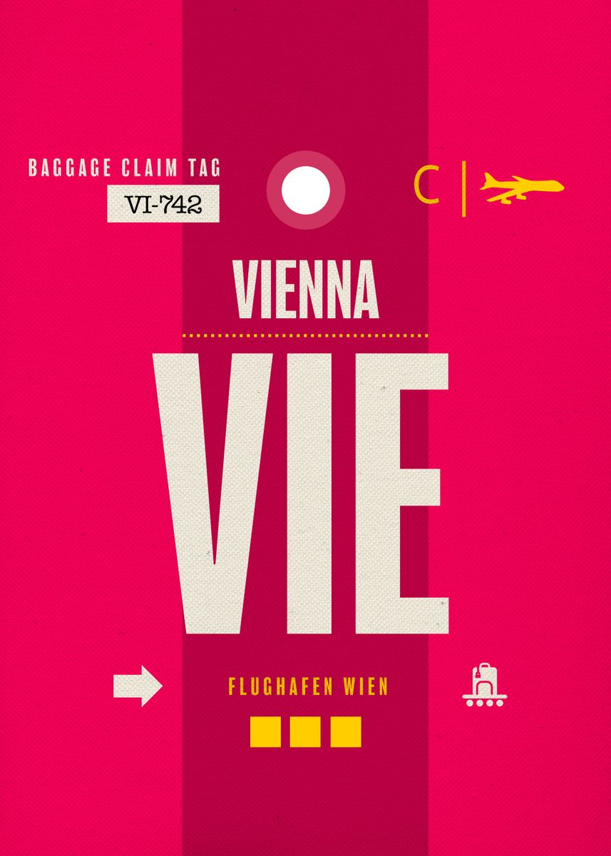 'Vienna Airport Code Tag' Poster, picture, metal print, paint by Design ...
