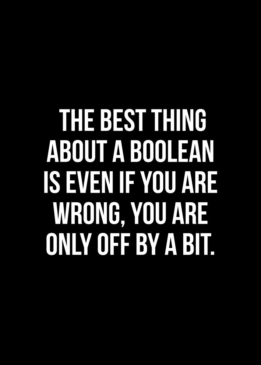 'Boolean coding joke' Poster, picture, metal print, paint by Francisco ...