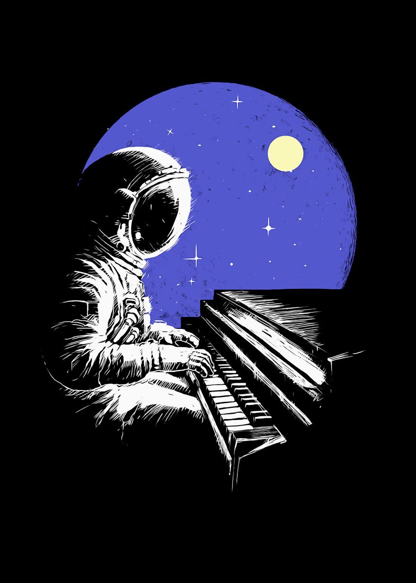 'Space Music' Poster, picture, metal print, paint by digitalcarbines ...