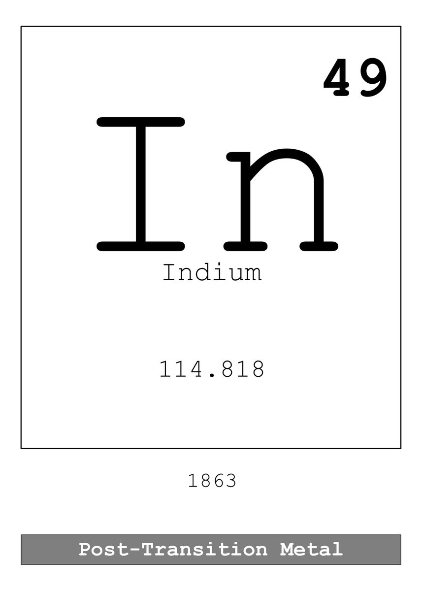 'Indium' Poster by ChemECool | Displate