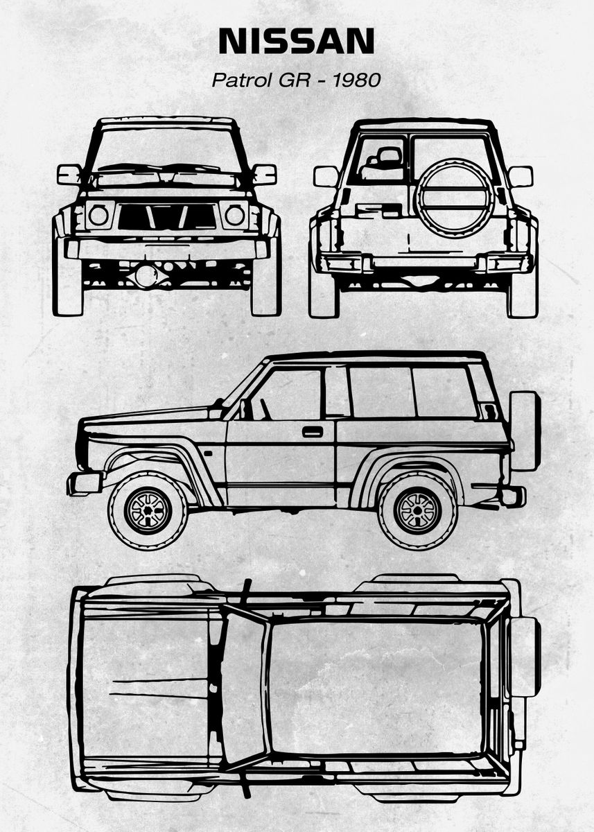 'No187 Nissan Patrol GR' Poster, picture, metal print, paint by Xavier ...