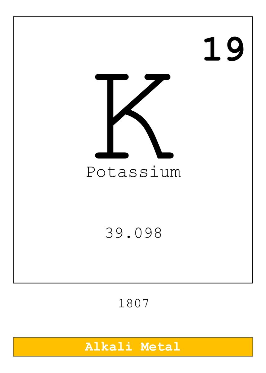 'Potassium' Poster, picture, metal print, paint by ChemECool | Displate