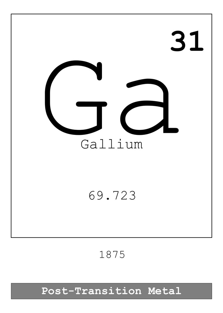 'Gallium' Poster, picture, metal print, paint by ChemECool | Displate