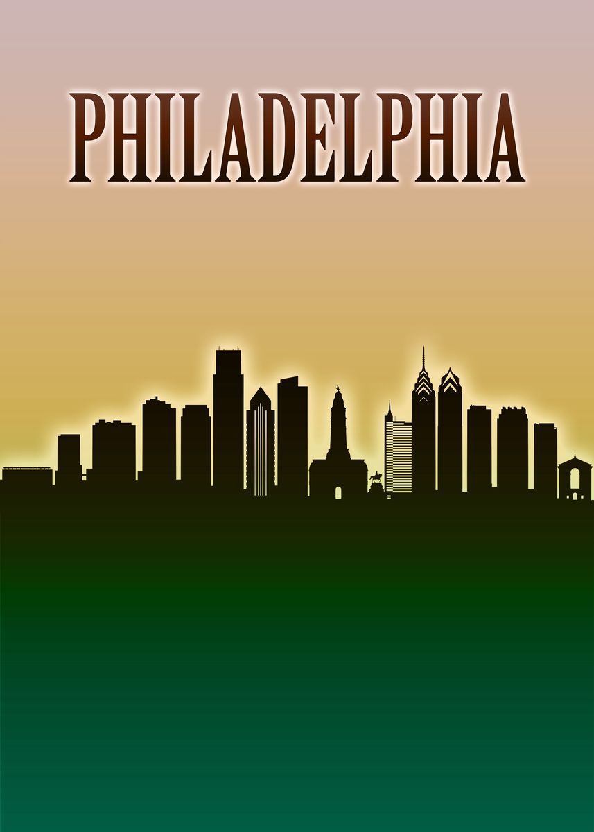 'Philadelphia Skyline' Poster, picture, metal print, paint by Towseef ...