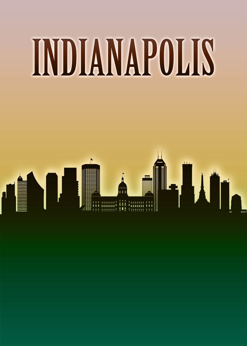 'Indianapolis Skyline' Poster by Towseef Dar | Displate