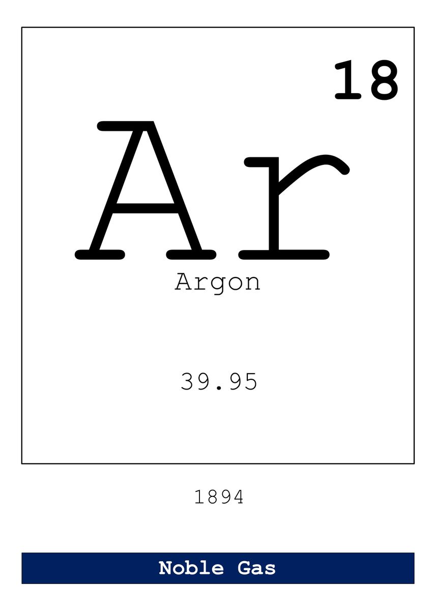'Argon' Poster by ChemECool | Displate