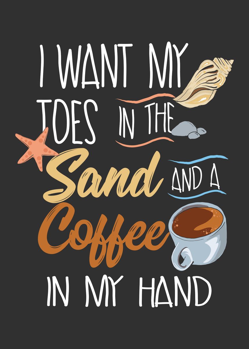'Toes In The Sand' Poster, picture, metal print, paint by Steven | Displate