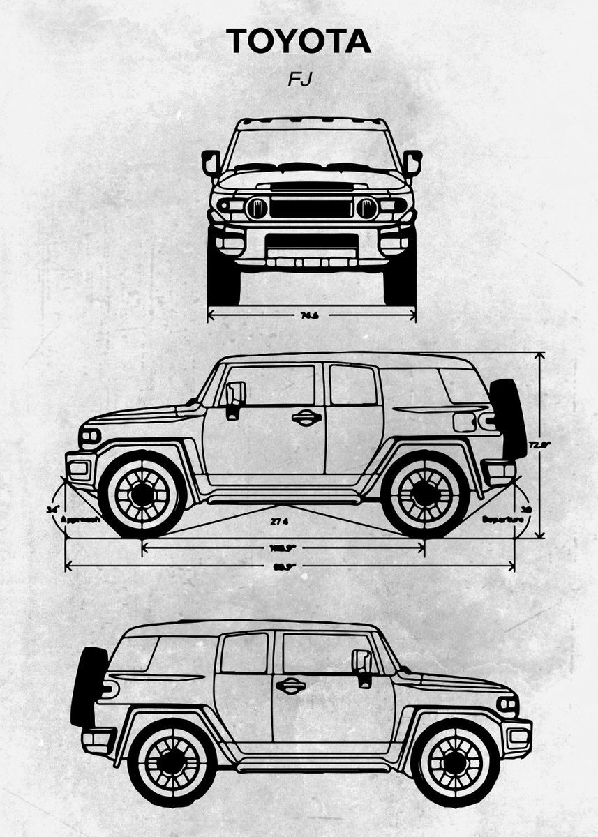 'No235 Toyota FJ' Poster, picture, metal print, paint by Xavier Vieira ...