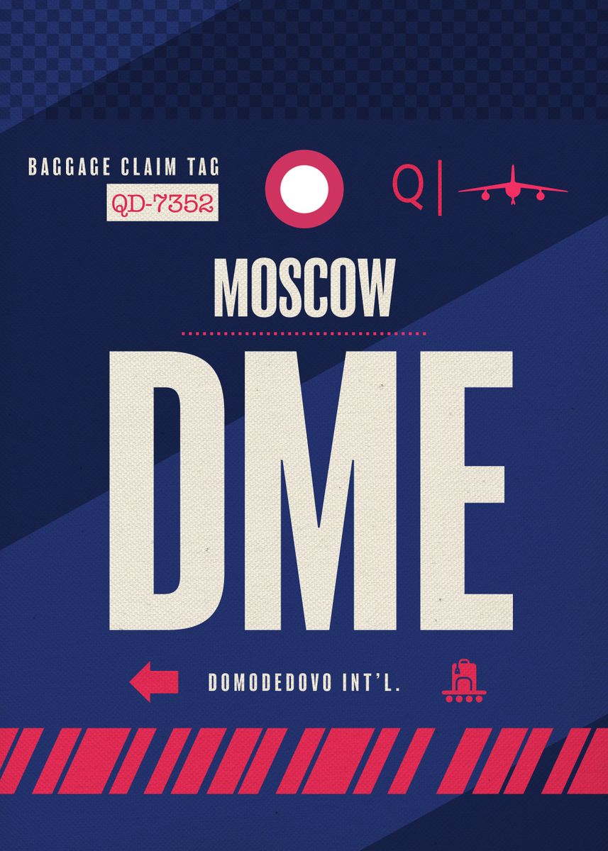 'Moscow DME Russia Code Tag' Poster, picture, metal print, paint by ...