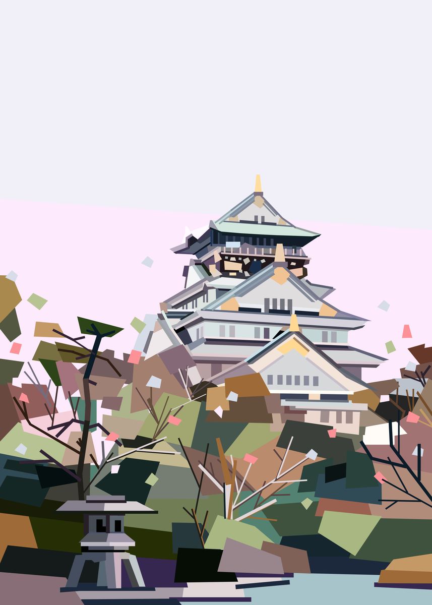 'Osaka Castle Japan Osakajo' Poster by Heidi Lai | Displate