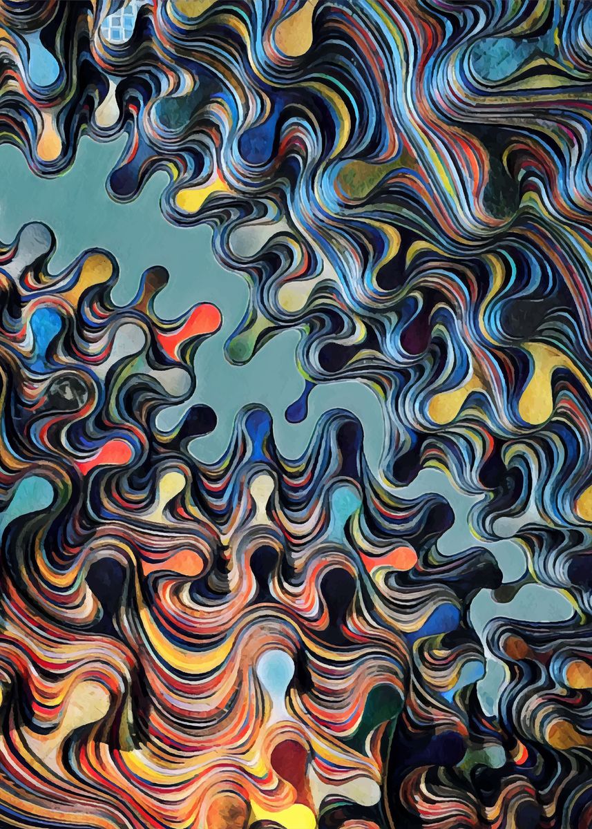 'Layered Drip Drop' Poster, picture, metal print, paint by Corbin Adler ...