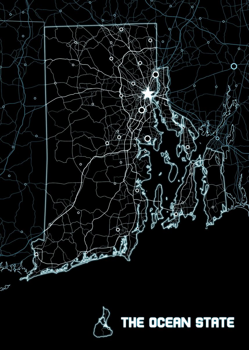 'The Cool Ocean State' Poster, picture, metal print, paint by ...