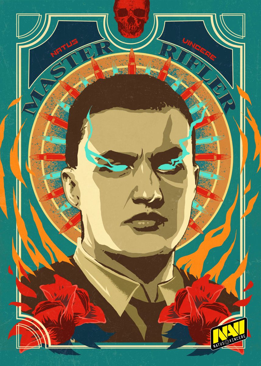 'Natus Vincere FLAMIE' Poster, picture, metal print, paint by Natus ...